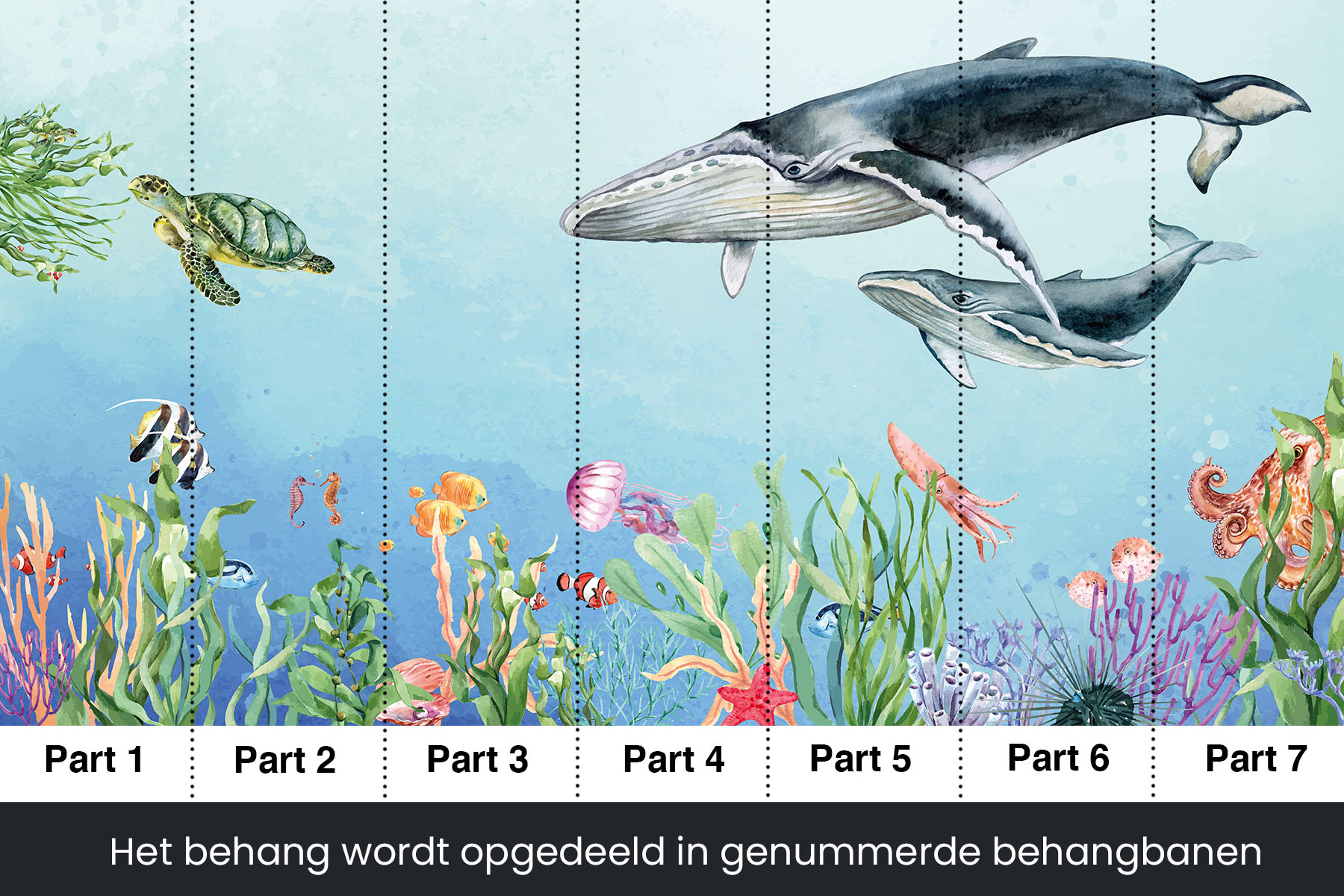 Diep in de zee | Oceaan behang voor kinderen ~ Walloha