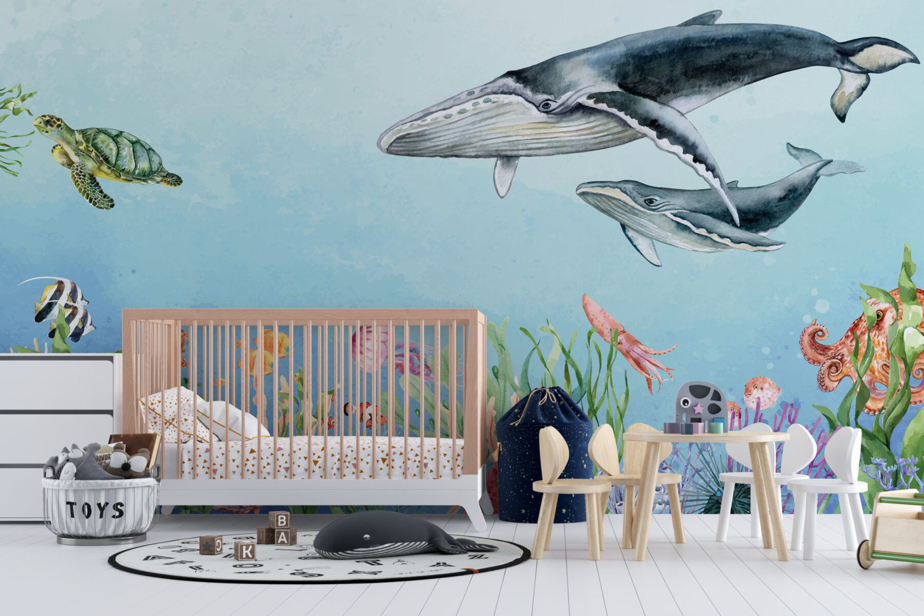 Diep in de zee | Oceaan behang voor kinderen ~ Walloha