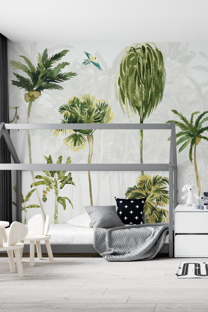 Palmbomen paradijs | Jungle behang met dieren ~ Walloha